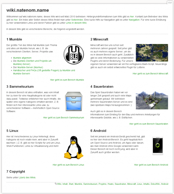 DokuTeaser – DokuWiki-Plugin für eine übersichtliche Startseite - Natenoms Blog