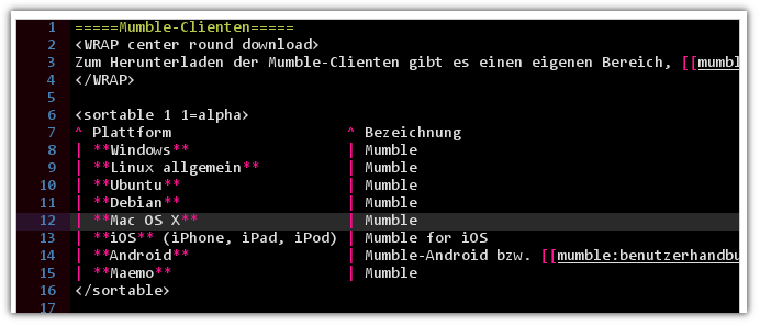 Ace-Editor – Ersatz für den für DokuWiki Editor mit Syntax-Highlighting, Farben, Tastenkürzeln ...